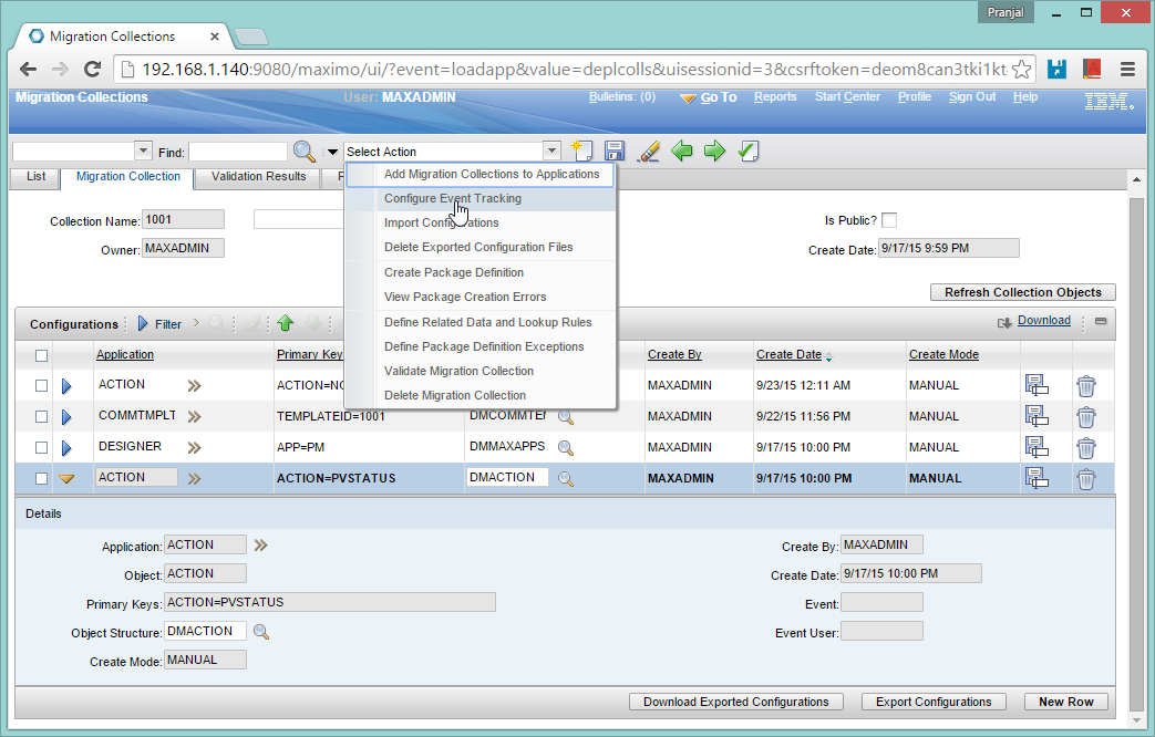 Using Migration Collection In Maximo Maximo Concepts